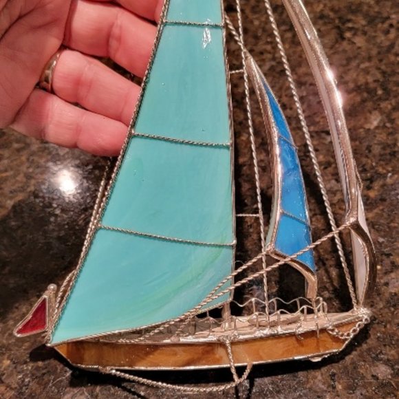 Metal Figurine Miniature Sail Boat | Art | Metal Sail Enamel Boat ...